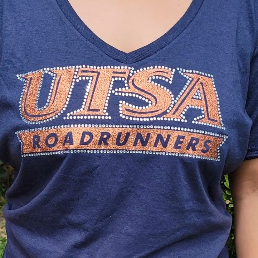 UTSA rhinestone glitter blouse – Lola's Boutique